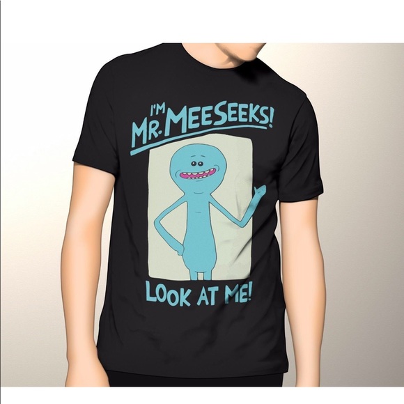 Ripple Junction | Shirts | Rick And Morty Black Ms Meeseeks Tshirt New ...